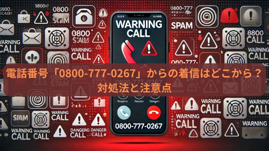 「08003007297/0800-300-7297」からの着信はどこから？対処法と注意点 | 子育てとサッカー