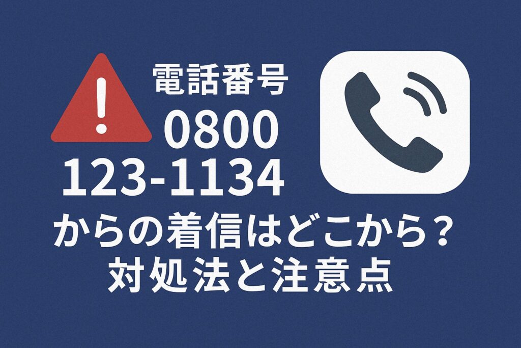 電話番号「0800-123-1134」からの着信はどこから？対処法と注意点 | 子育てとサッカー