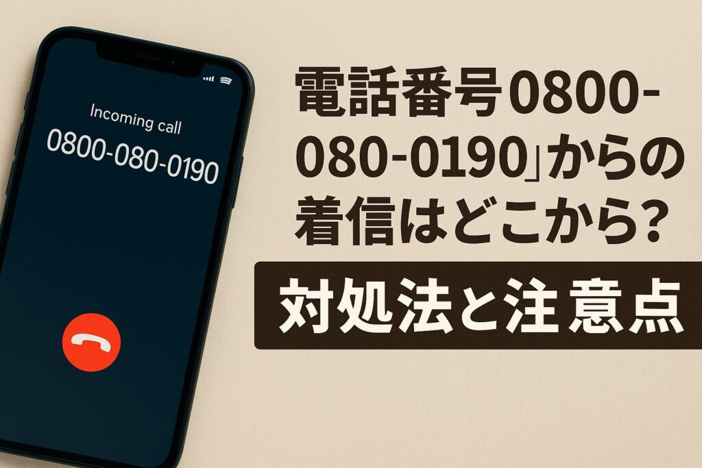 「08000800190/0800-080-0190」からの着信はどこから？対処法と注意点 | 子育てとサッカー